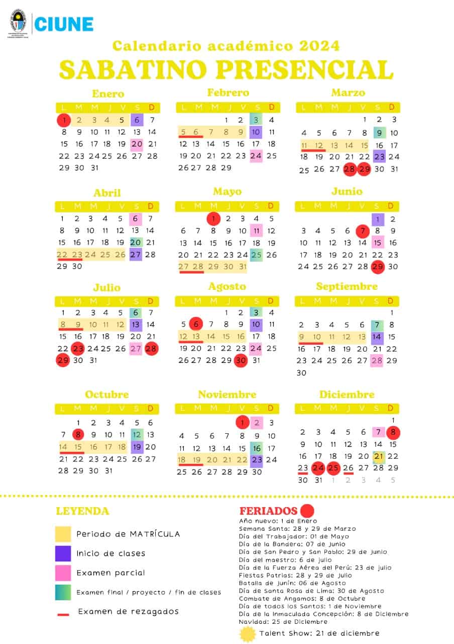 Calendario anual – CIUNE